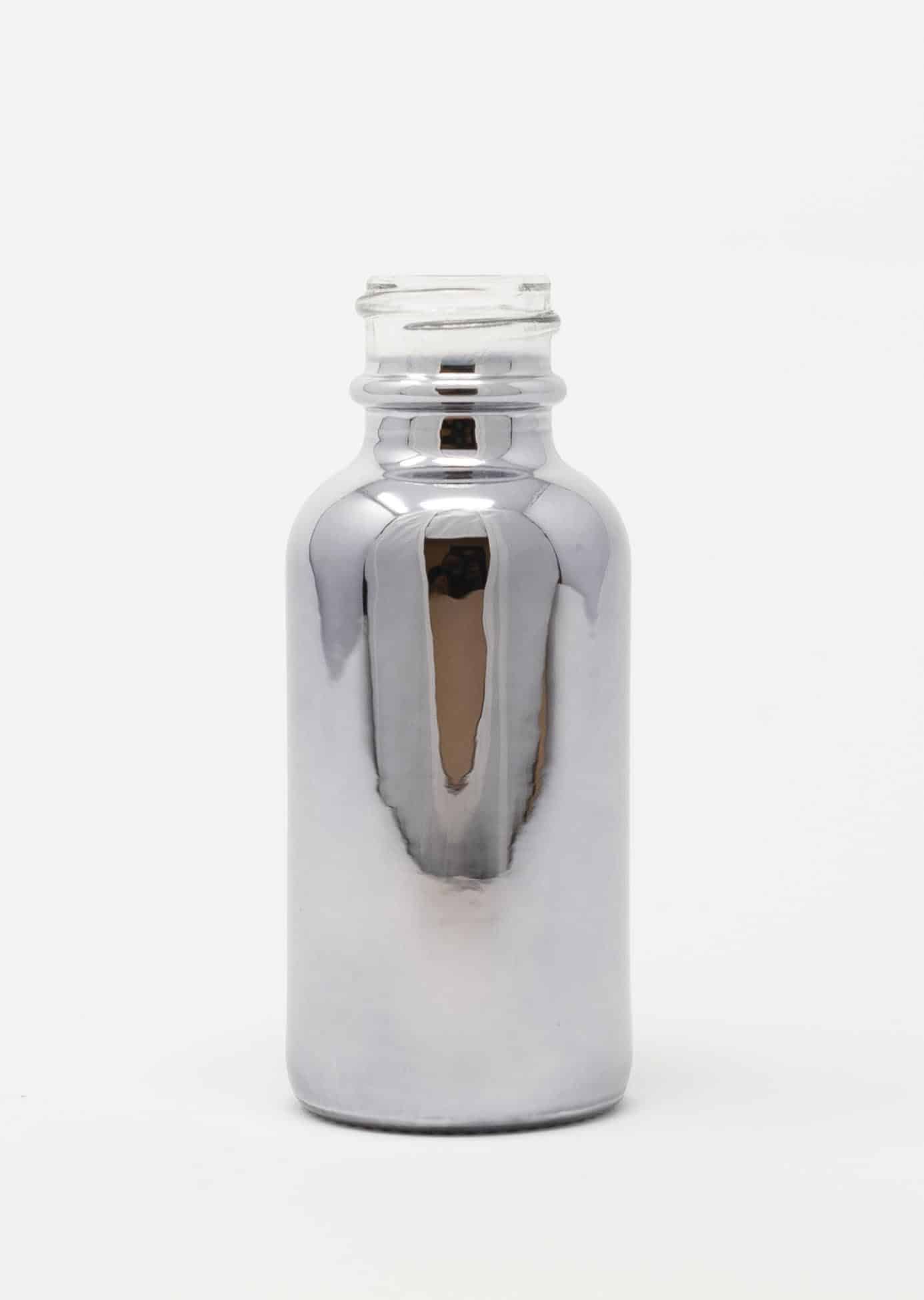 1 Oz Metallic Silver Glass Bottles 1 Oz Metallic Silver Glass Bottles